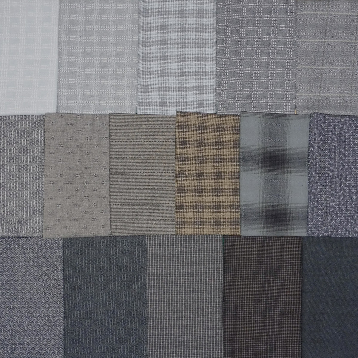 Fabric Bundle - 16 black and grey yarn dyed fat eighths – Kallisti Quilts